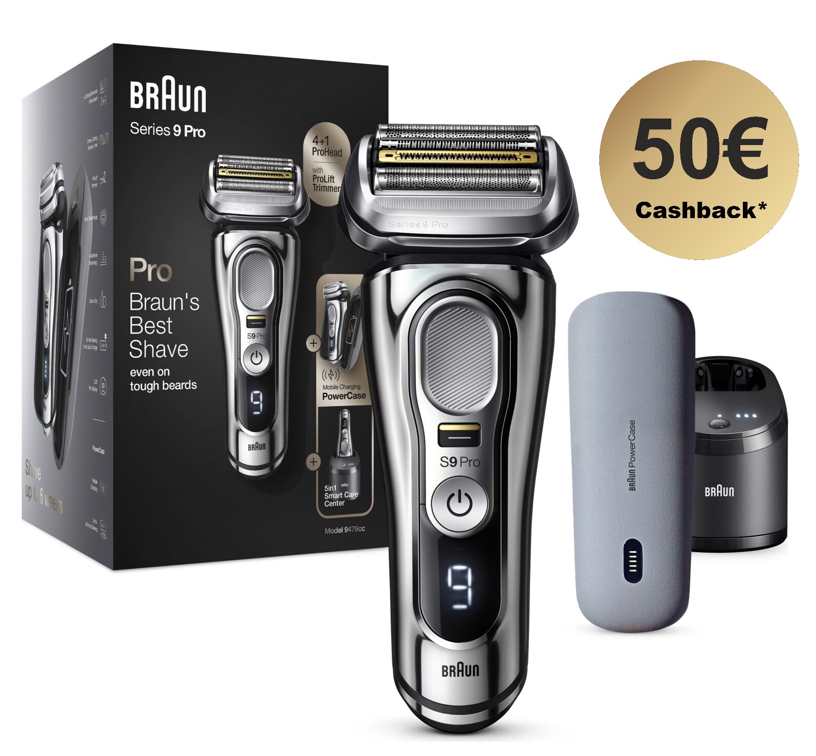 BRAUN Series 9 Pro 9476cc - jetzt mit 50€ Cashback und 5 Jahre Garantie ...